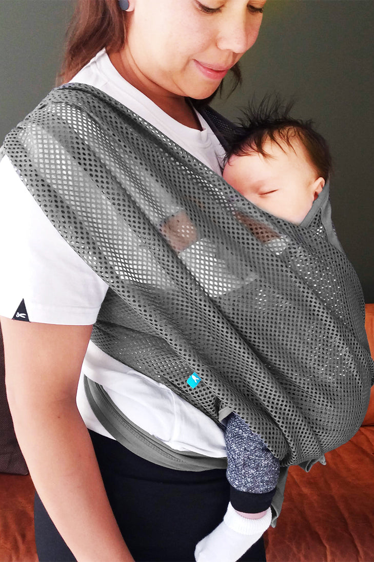 Front carrier with mesh in grey – Wallaboo